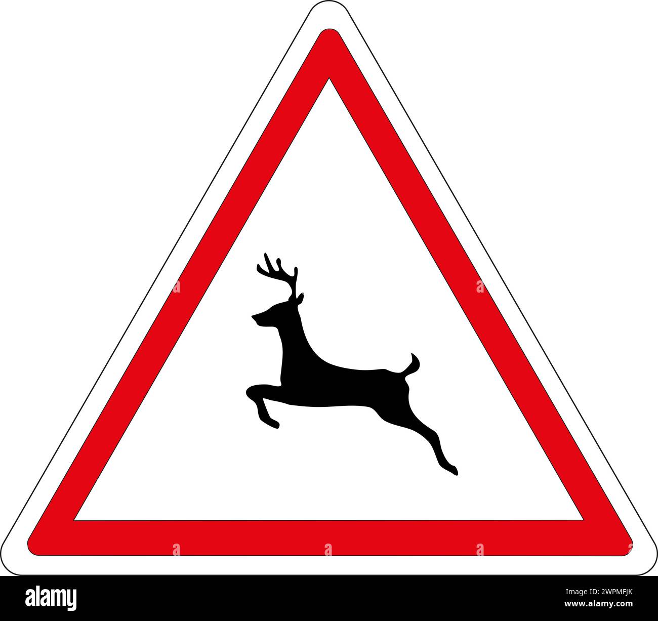 French road sign: wild animal crossing Stock Photo - Alamy
