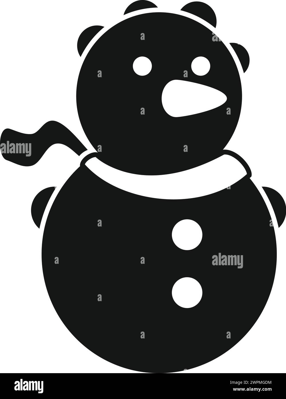 Hat snowman icon simple vector. Sticker character holiday. Design ...