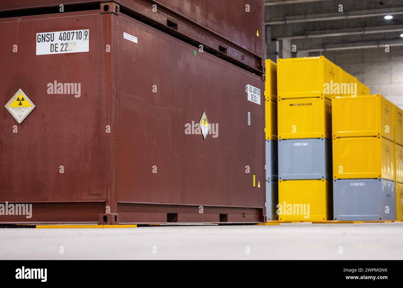 07 March 2024, North Rhine-Westphalia, Ahaus: The western storage hall ...