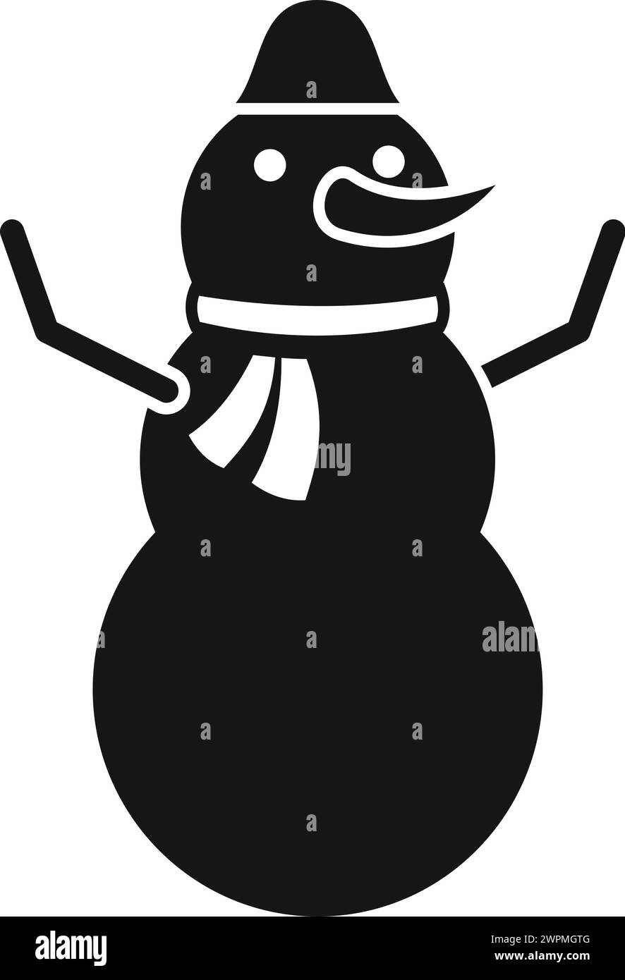 Design snowman icon simple vector. Cute emotion sticker. Happy ...