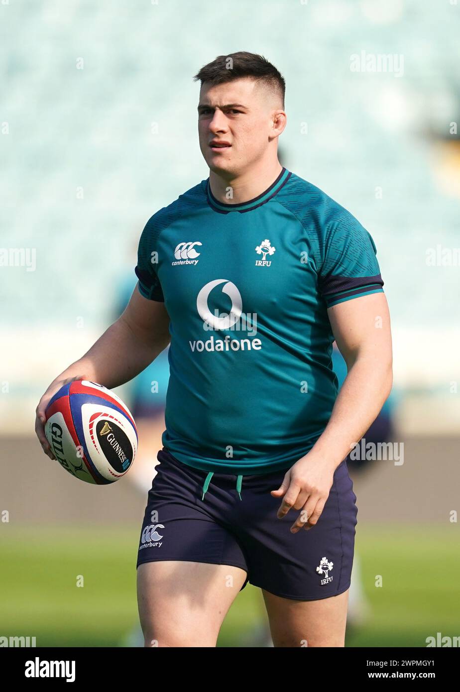 Ireland's Dan Sheehan during a team run at Twickenham Stadium, London ...