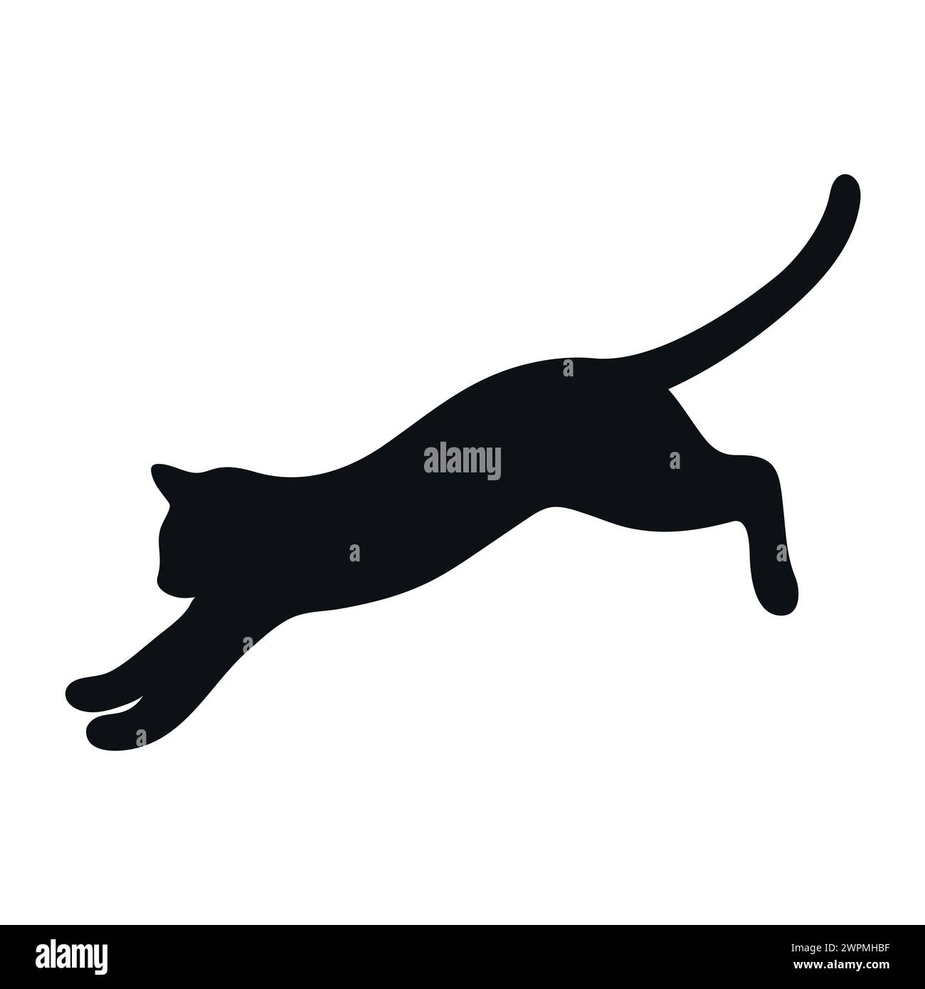 Jumping cat silhouette. Cat jumps. Vector illustration Stock Vector ...