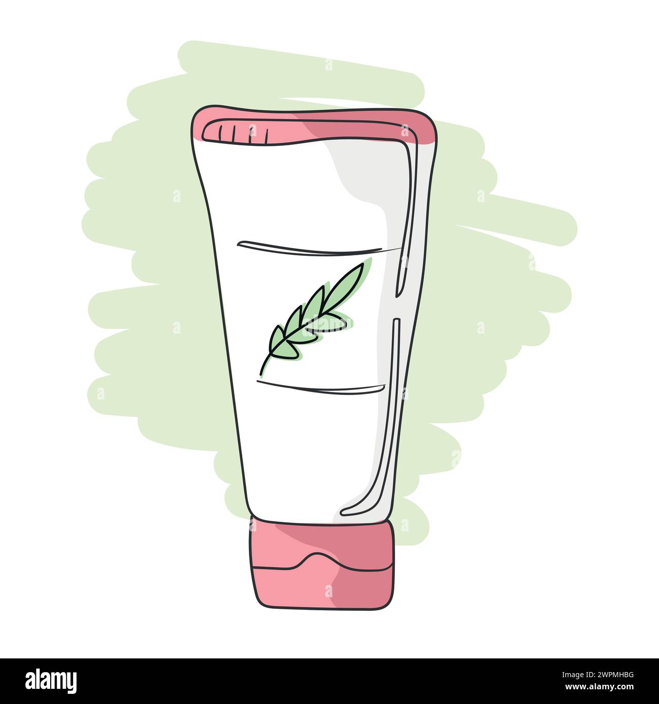 Hand drawn doodle tube with a hand cream or face cream. Vector ...