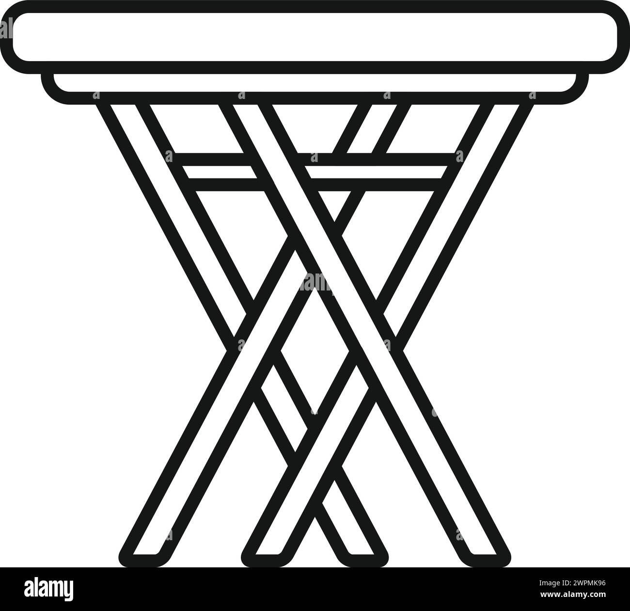 Ice fishing backless chair icon outline vector. Sport polar activity ...