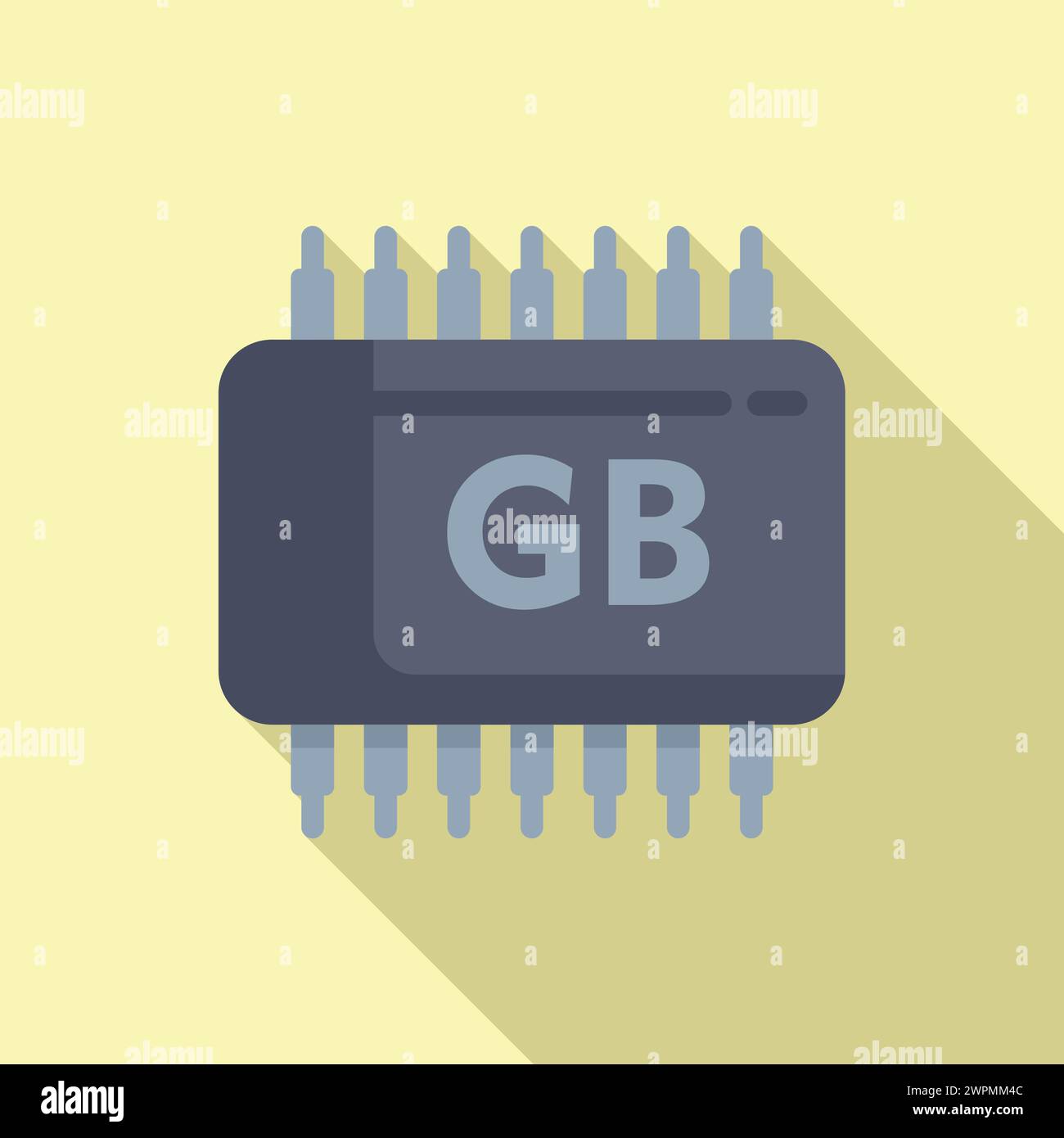 Gb product scheme icon flat vector. Micro chip digital. Size equipment Stock Vector Image & Art ...