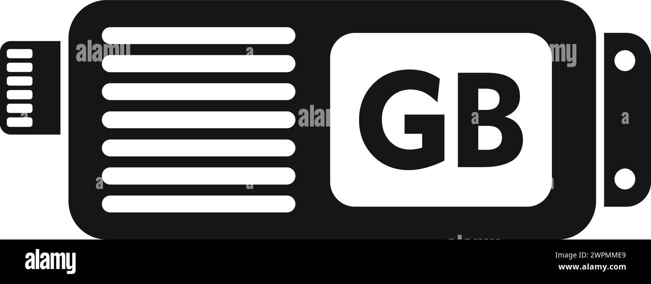 Gigabyte icon simple vector. Cyber disk. Device computer storage ...