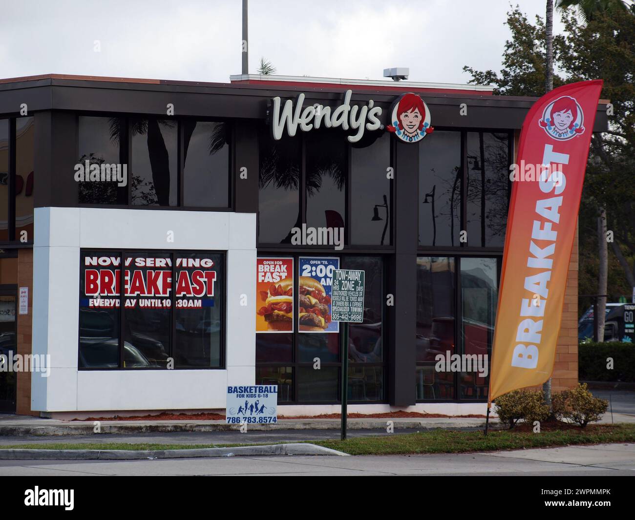 Miami, Florida, United States - February 24, 2024: Wendy's restaurant ...