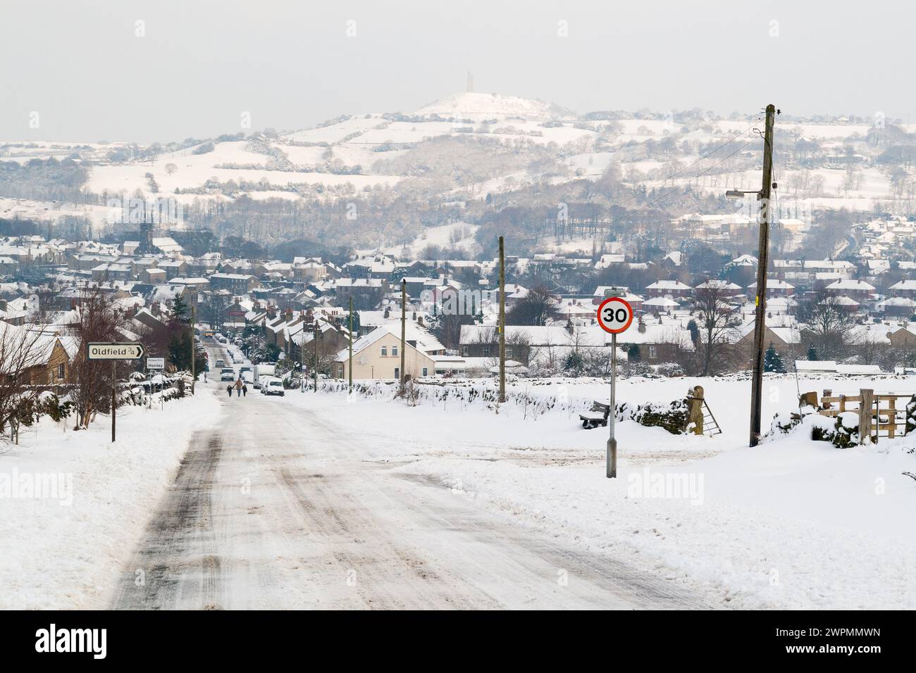 Snow in the Holme Valley near Holmfirth Stock Photo - Alamy