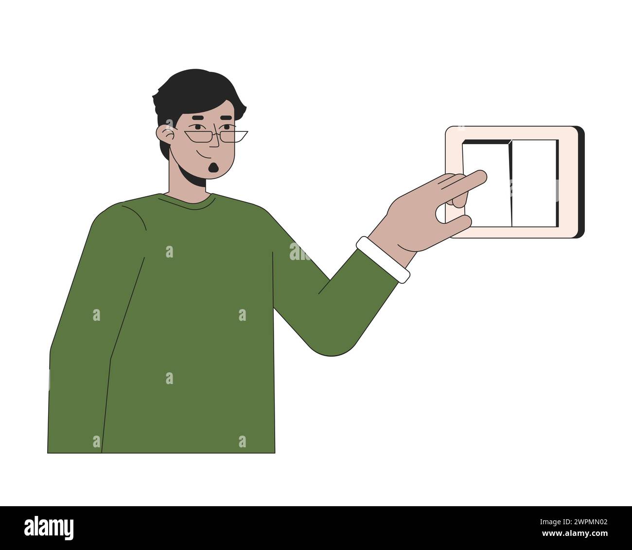 Light switch off line cartoon flat illustration Stock Vector Image ...