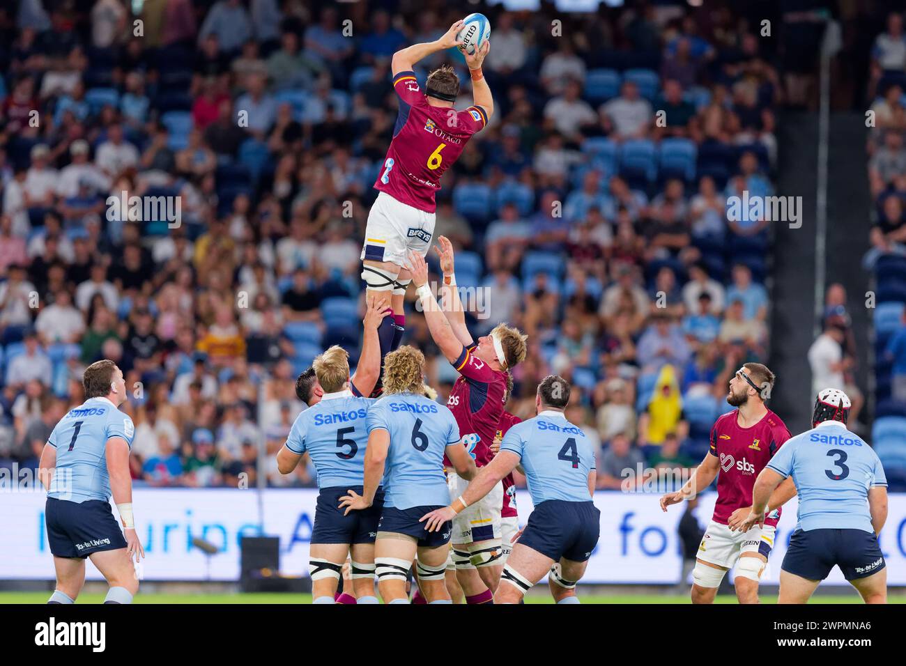 Sydney, Australia. 08th Mar, 2024. Tom Sanders of the Highlanders wins ...