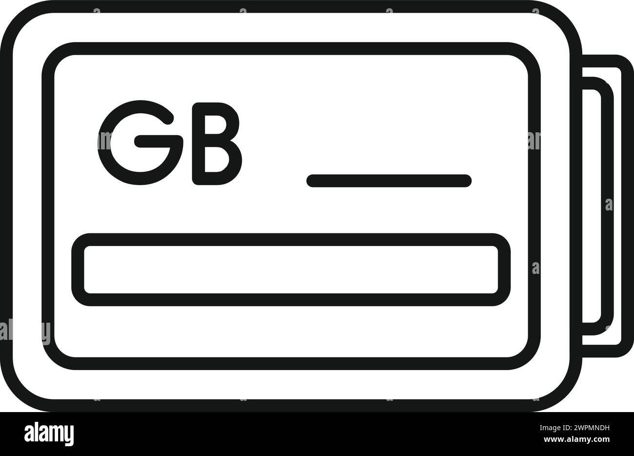 GB memory board icon outline vector. Focus solid machine. Card ...