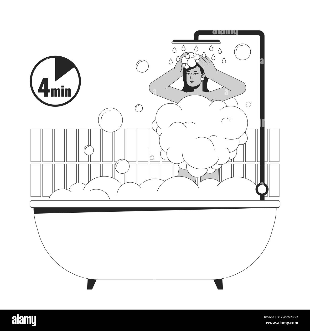 Woman Showering Home Stock Vector Images Alamy