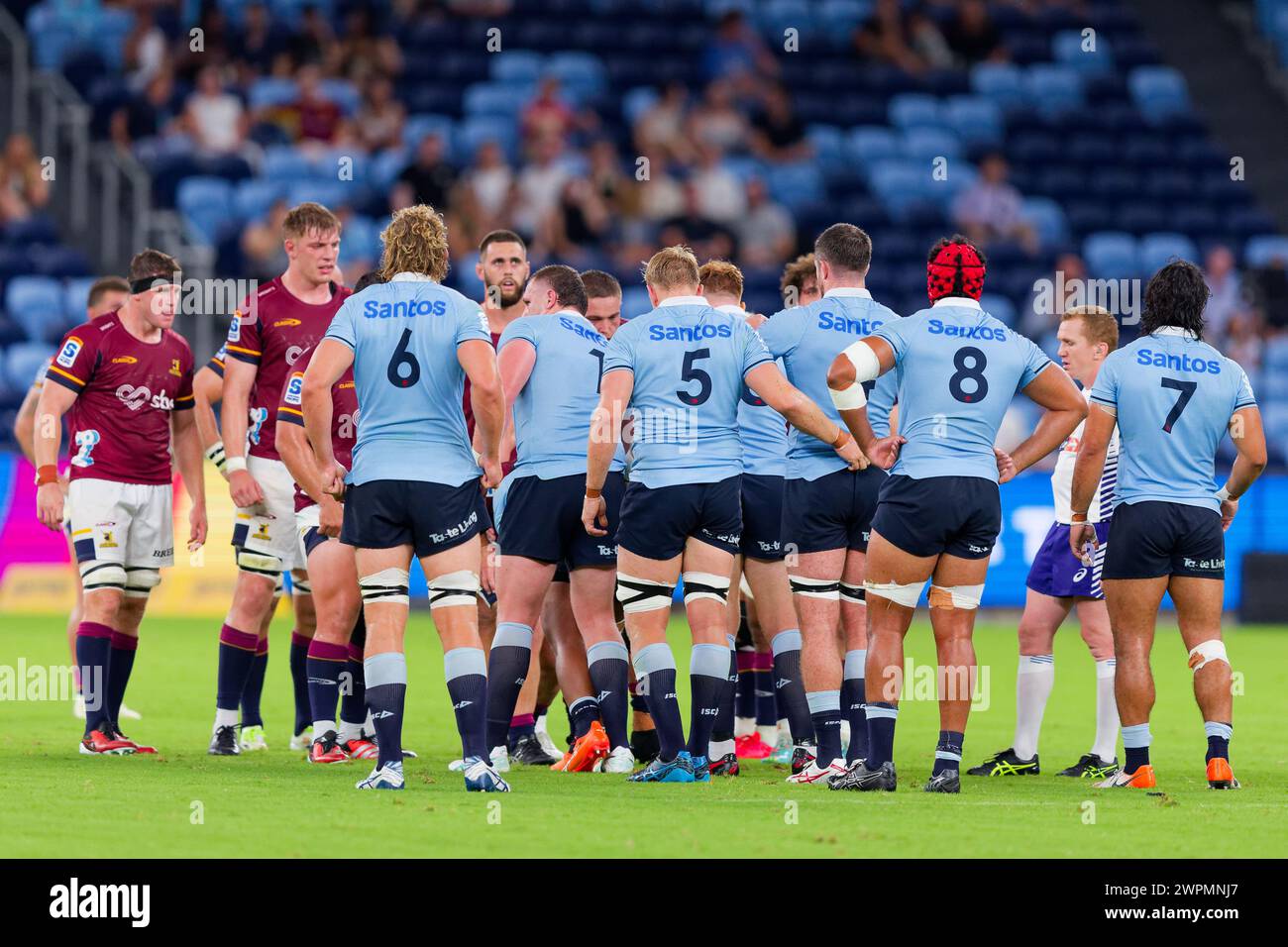 Sydney, Australia. 08th Mar, 2024. Players prepare for a scrum during ...