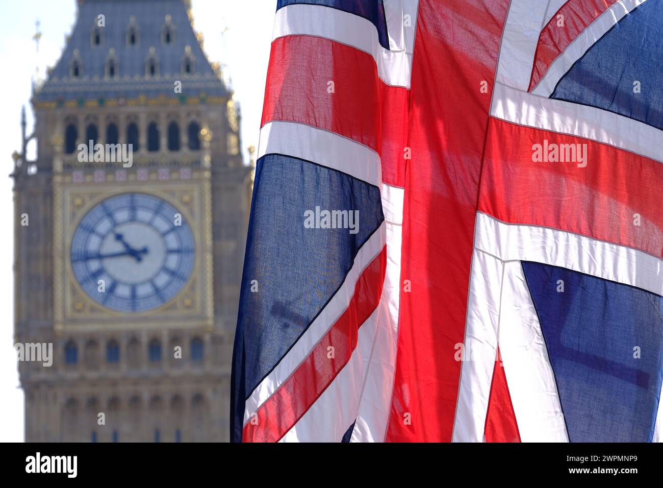 London, UK, 8th March, 2024. Commonwealth member nations' flags are ...