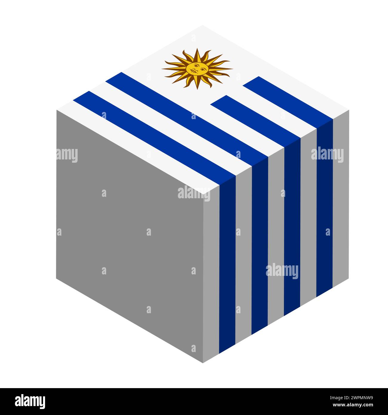 Uruguay flag - isometric 3D cube isolated on white background. Vector object Stock Vector Image ...