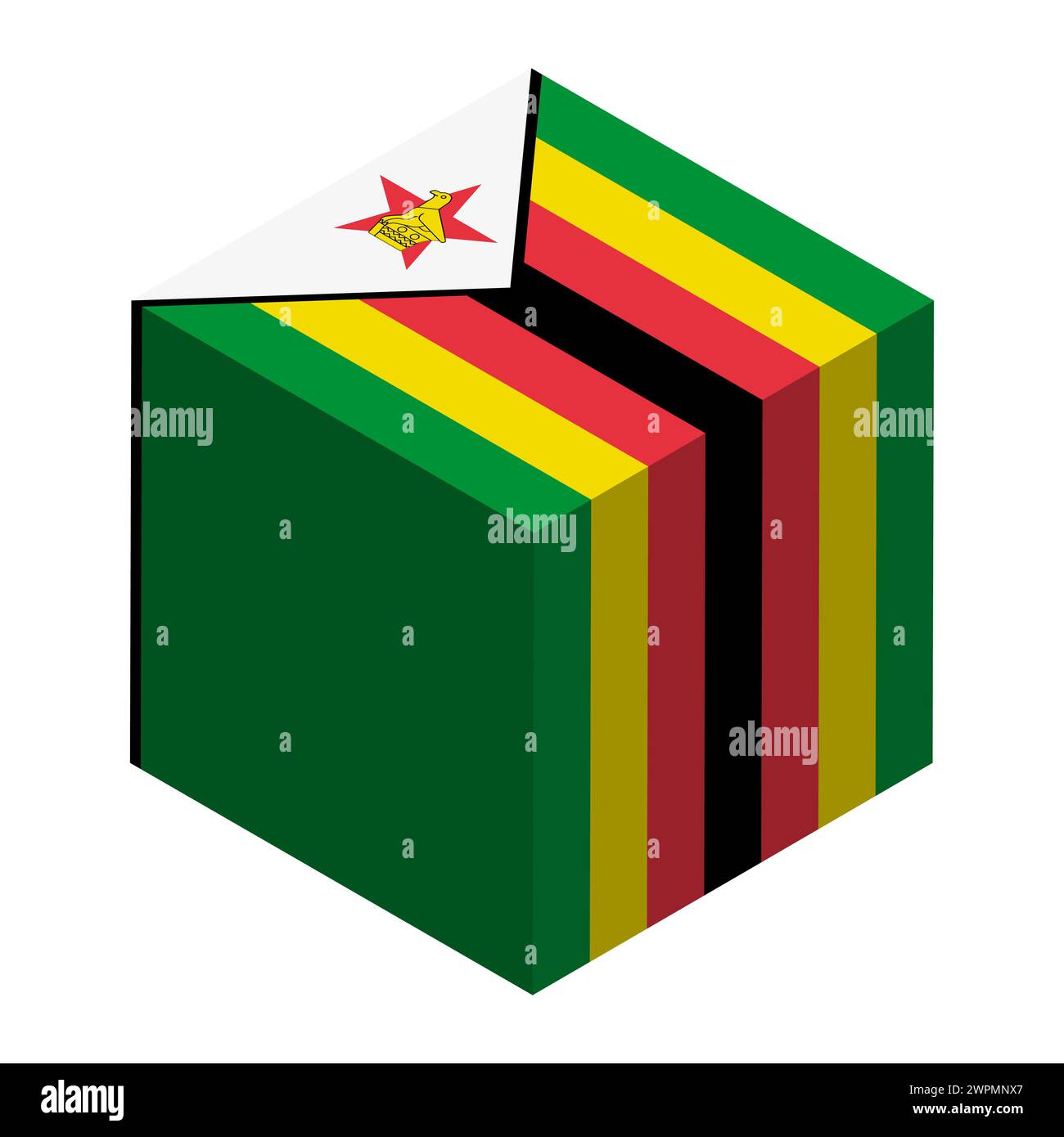 Zimbabwe flag - isometric 3D cube isolated on white background. Vector object Stock Vector Image ...