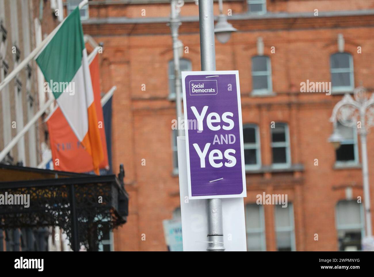 Placards in Dublin, as Ireland holds referenda on the proposed changes ...