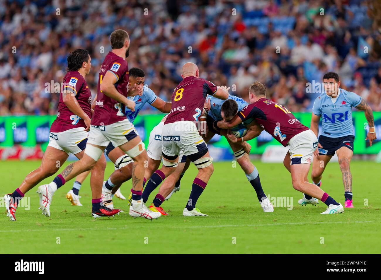 Sydney, Australia. 08th Mar, 2024. Triston Reilly of the Waratahs is ...