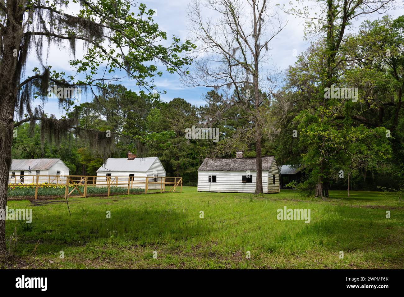 Charleston, South Carolina, USA - April 10, 2023: Slave Cabins at the historic Magnolia ...