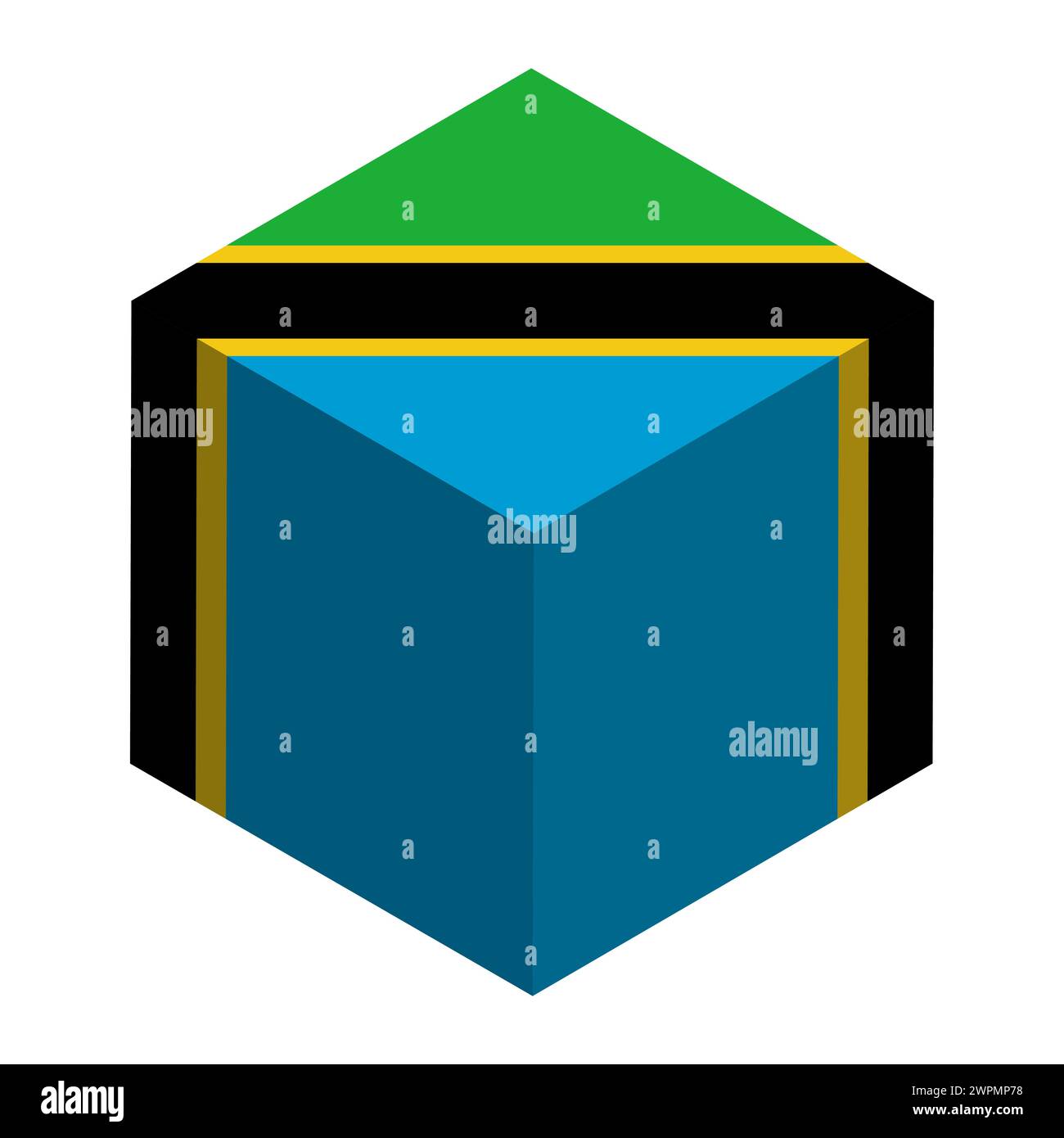 Tanzania flag - isometric 3D cube isolated on white background. Vector object Stock Vector Image ...