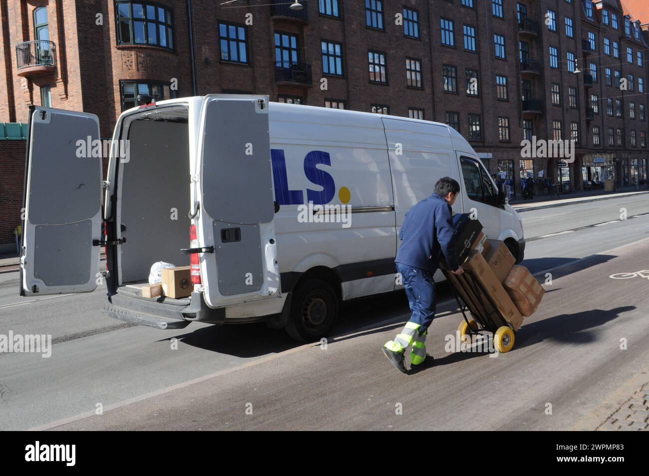 Copenhagen, Denmark /24 January 2024/GLS delivery van in danish capital ...