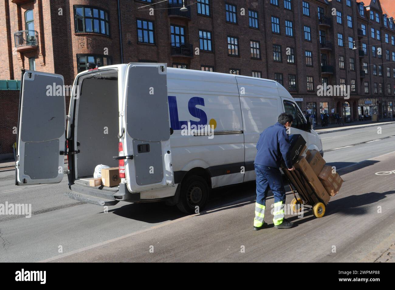 Copenhagen, Denmark /08 March 2024/GLS delivery van in danish capital ...