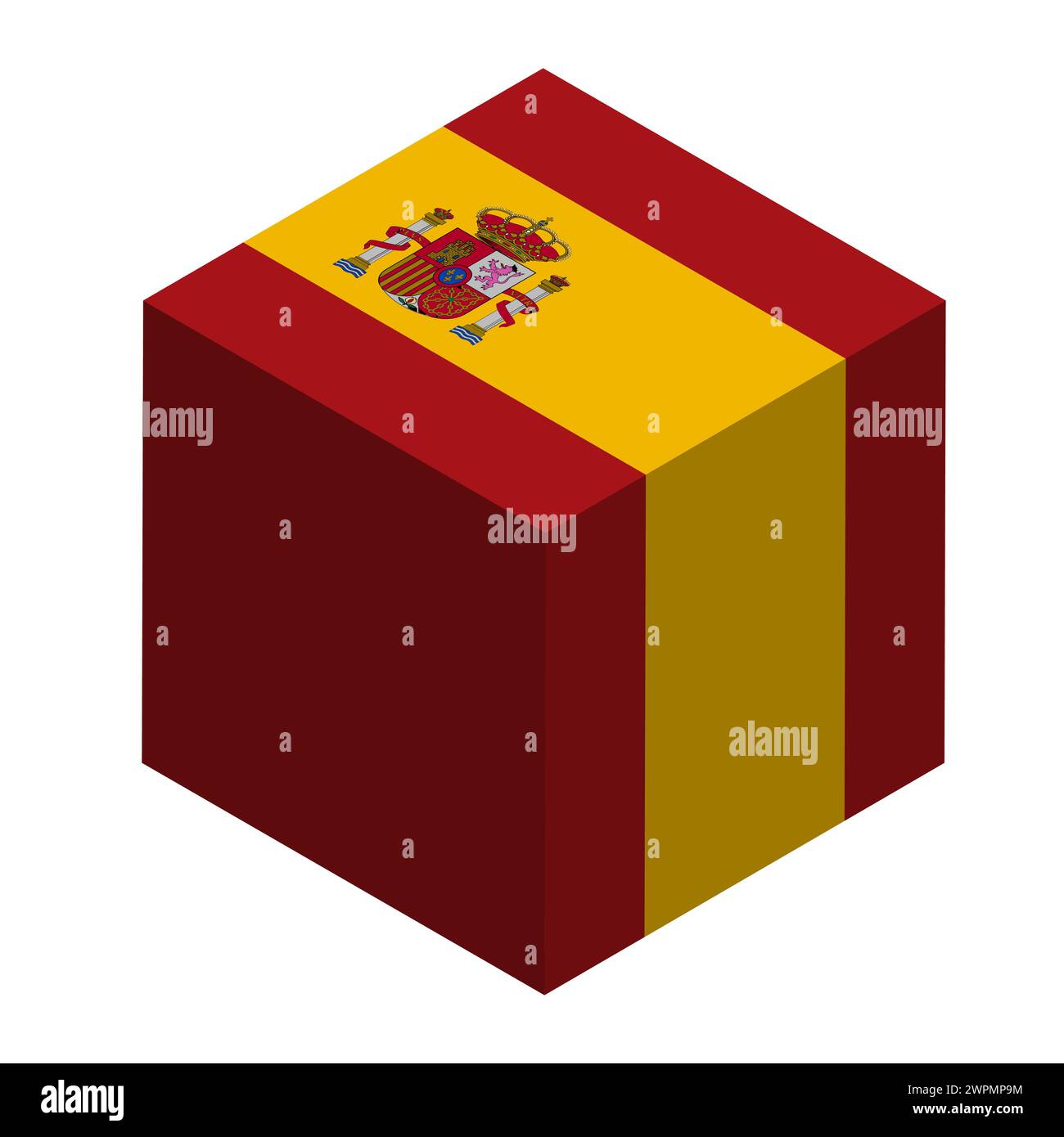 Spain flag - isometric 3D cube isolated on white background. Vector object Stock Vector Image ...