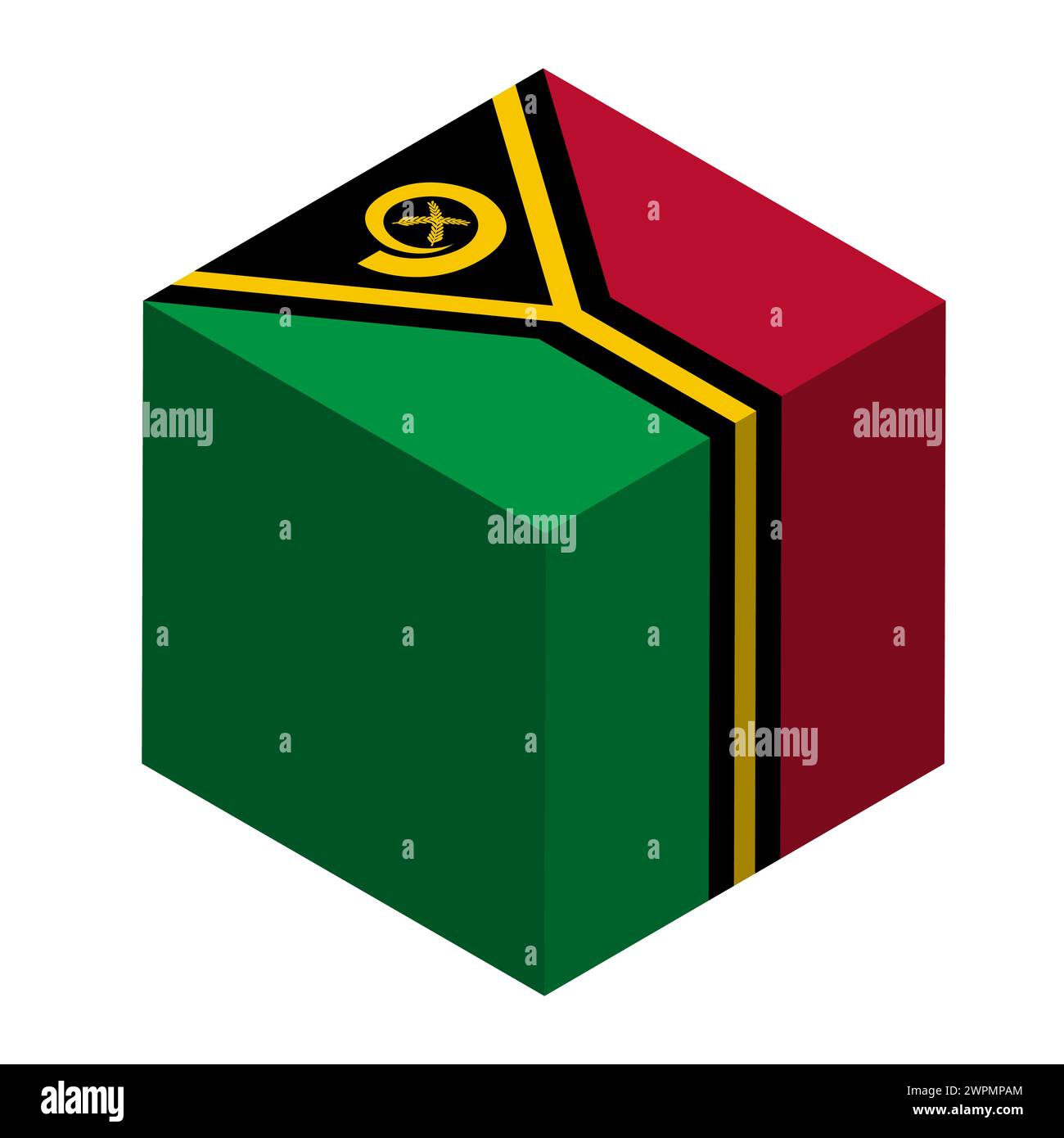 Vanuatu flag - isometric 3D cube isolated on white background. Vector object Stock Vector Image ...