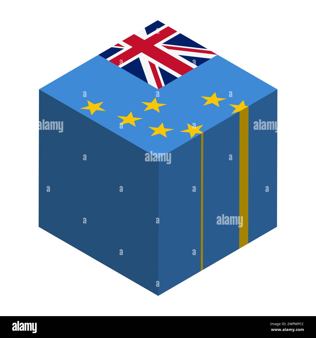 Tuvalu flag - isometric 3D cube isolated on white background. Vector object Stock Vector Image ...