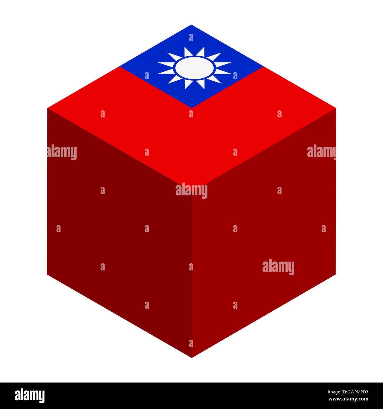 Taiwan flag - isometric 3D cube isolated on white background. Vector object Stock Vector Image ...