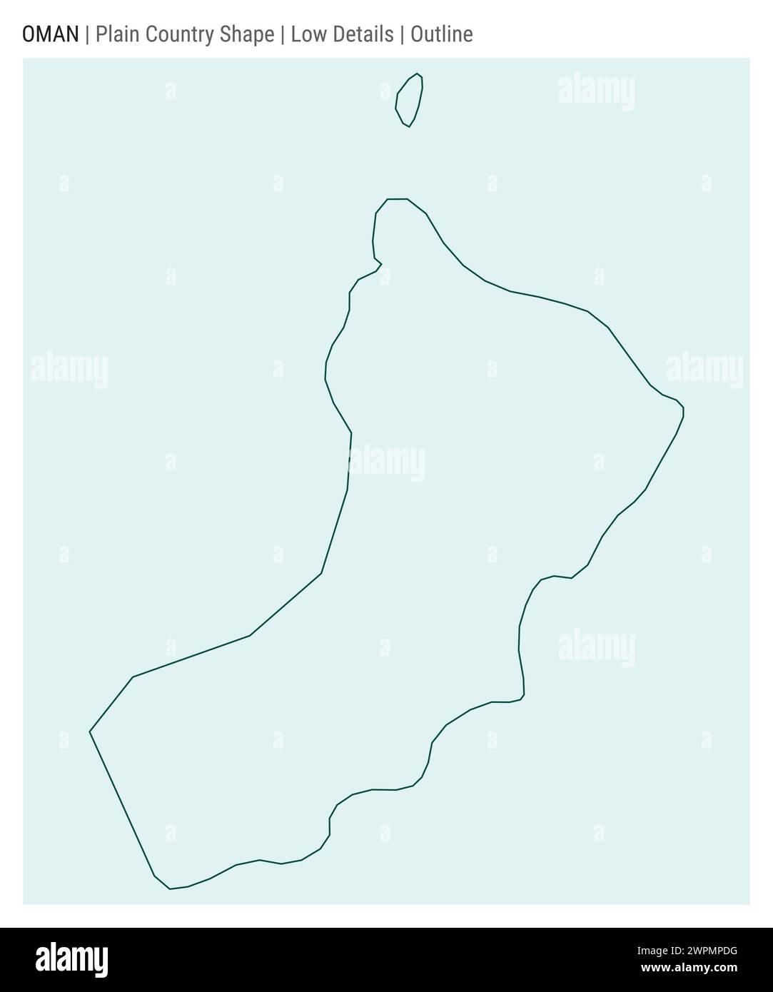 Oman plain country map. Low details. Outline style. Shape of Oman ...