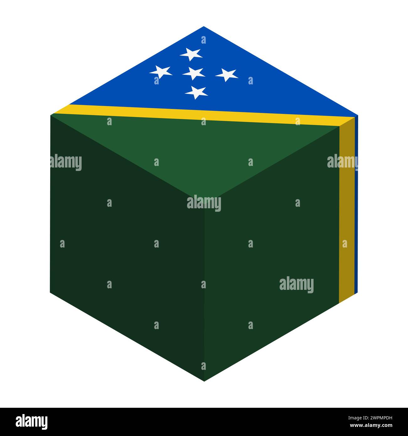 Solomon Islands flag - isometric 3D cube isolated on white background. Vector object Stock ...