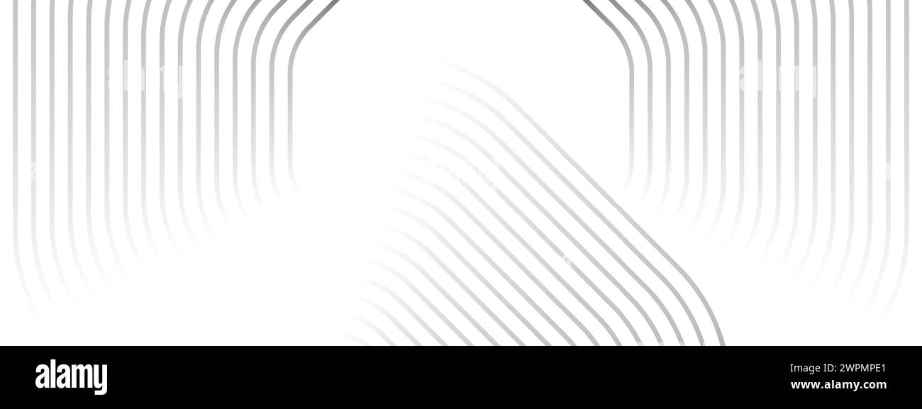 Abstract waving black circles flowing lines technology background ...