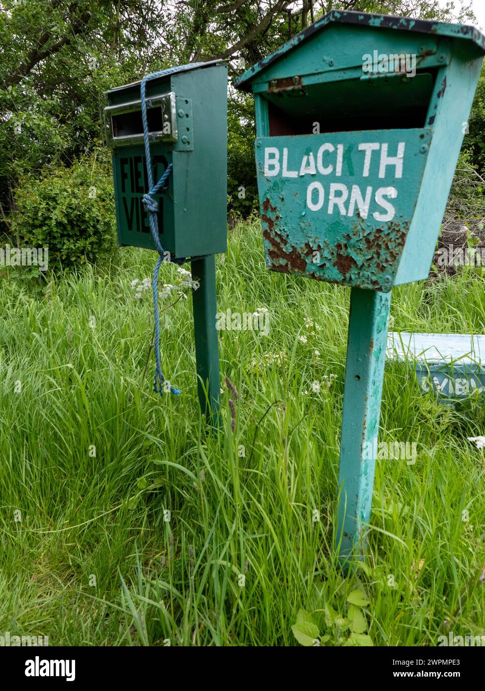 Timber man-made letter boxes in a very rural location and in need of ...