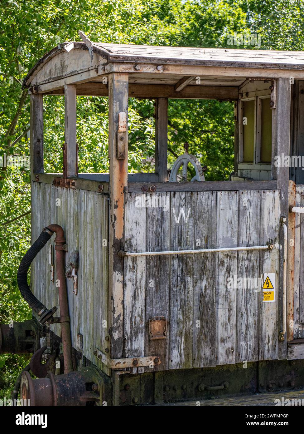 Derelict timber train wagon at Sheffield railway station, Essex. C2C ...