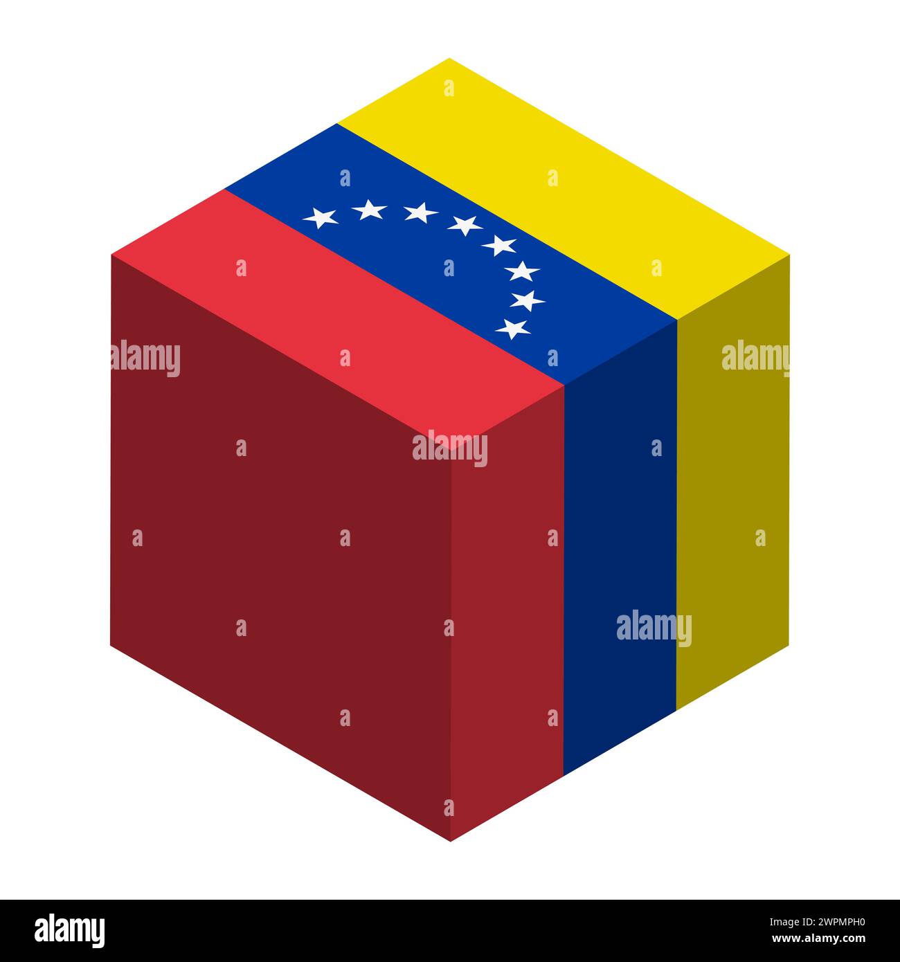 Venezuela flag - isometric 3D cube isolated on white background. Vector object Stock Vector ...