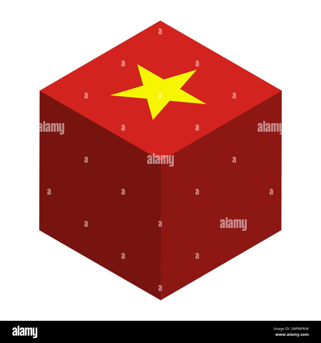 Vietnam flag - isometric 3D cube isolated on white background. Vector object Stock Vector Image ...