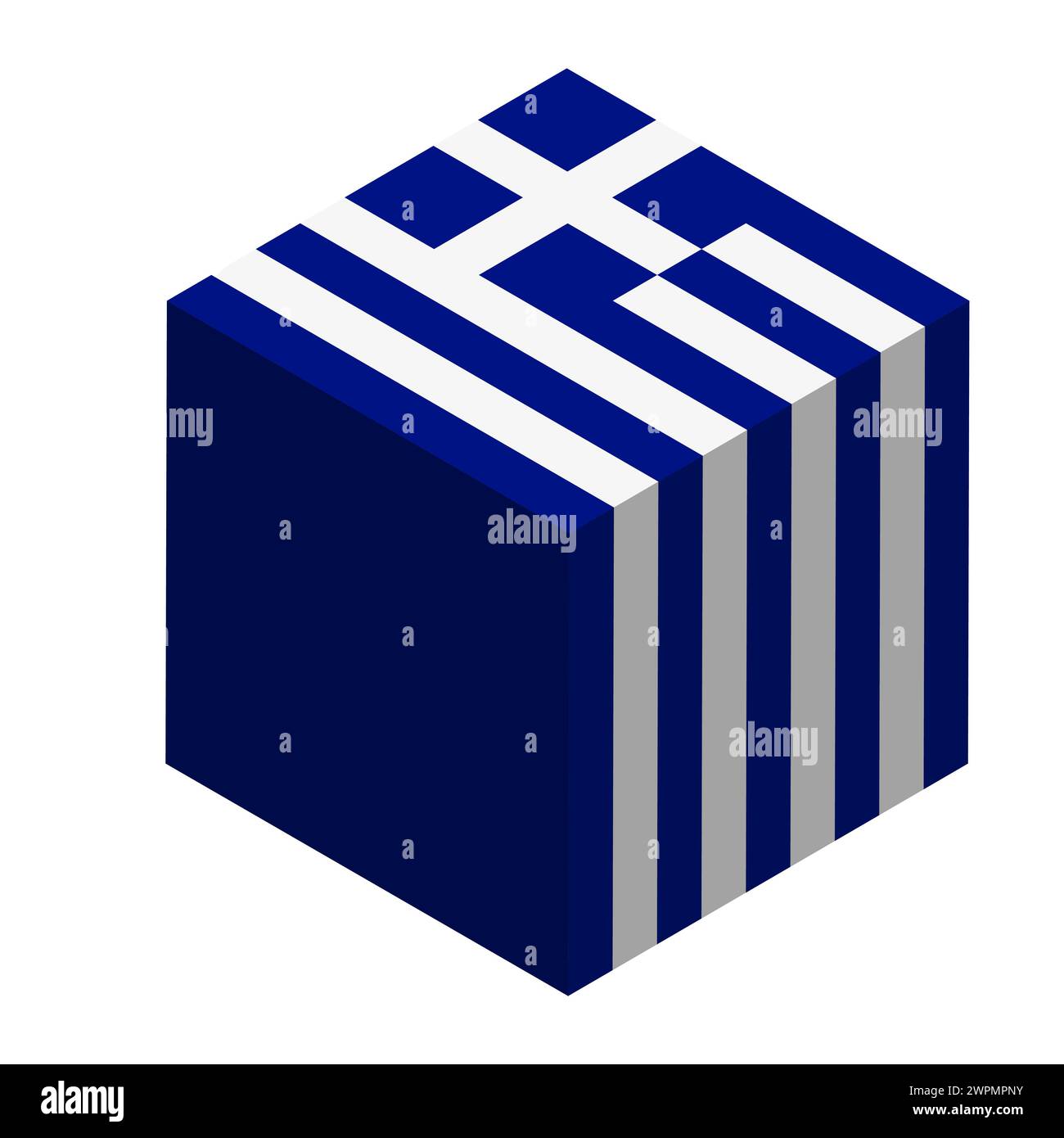 Greece flag - isometric 3D cube isolated on white background. Vector object Stock Vector Image ...