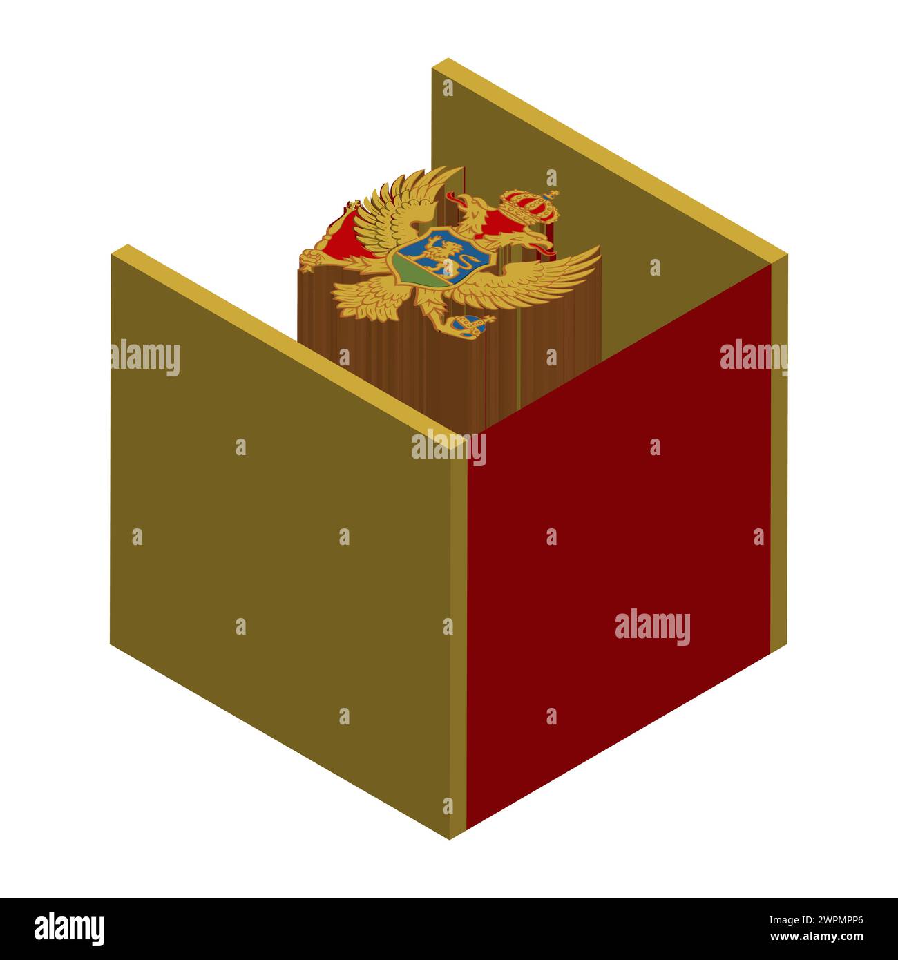 Montenegro flag - isometric 3D cube isolated on white background. Vector object Stock Vector ...