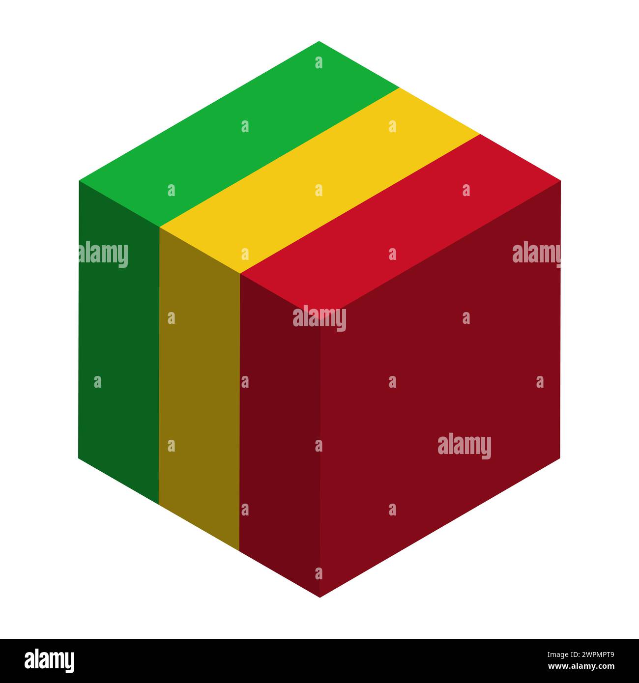 Mali flag - isometric 3D cube isolated on white background. Vector object Stock Vector Image ...
