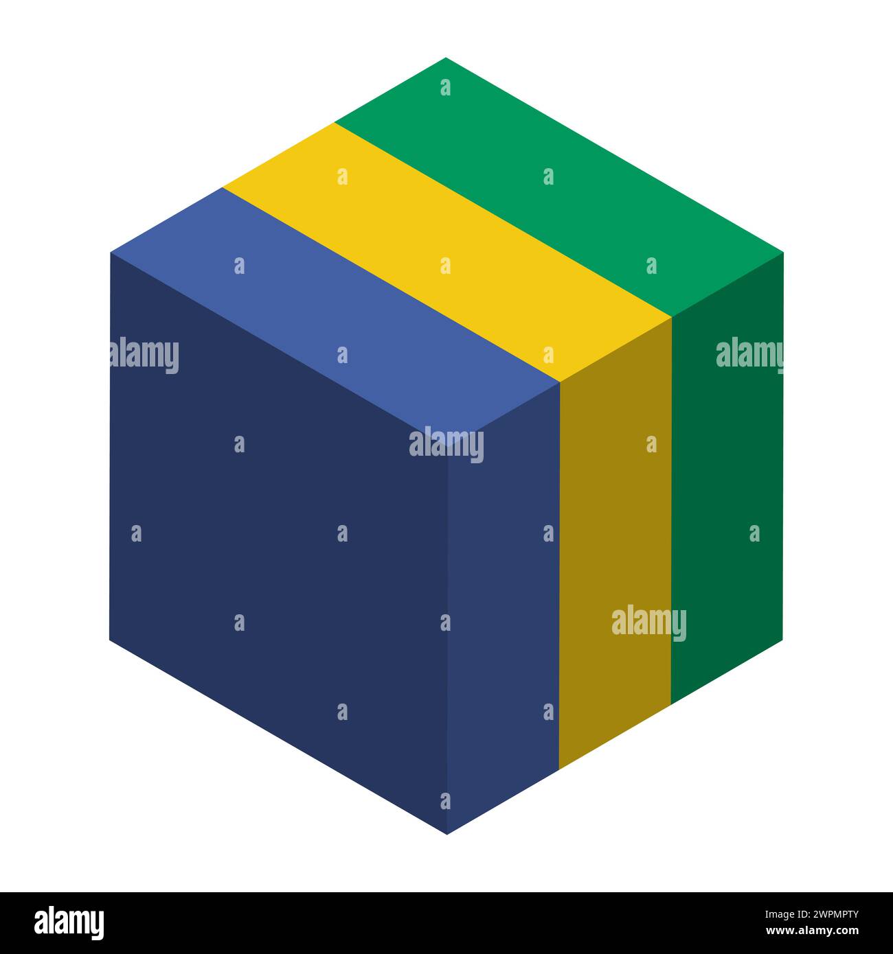 Gabon flag - isometric 3D cube isolated on white background. Vector object Stock Vector Image ...