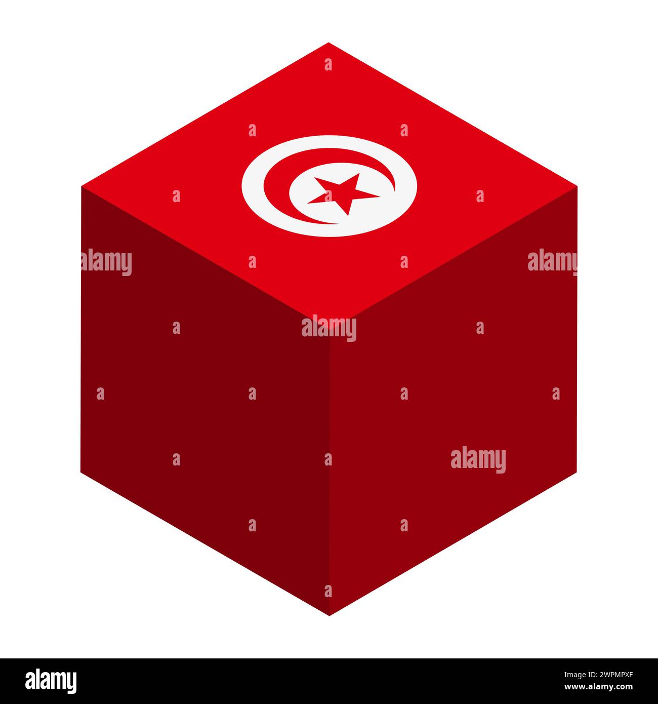 Tunisia flag - isometric 3D cube isolated on white background. Vector object Stock Vector Image ...
