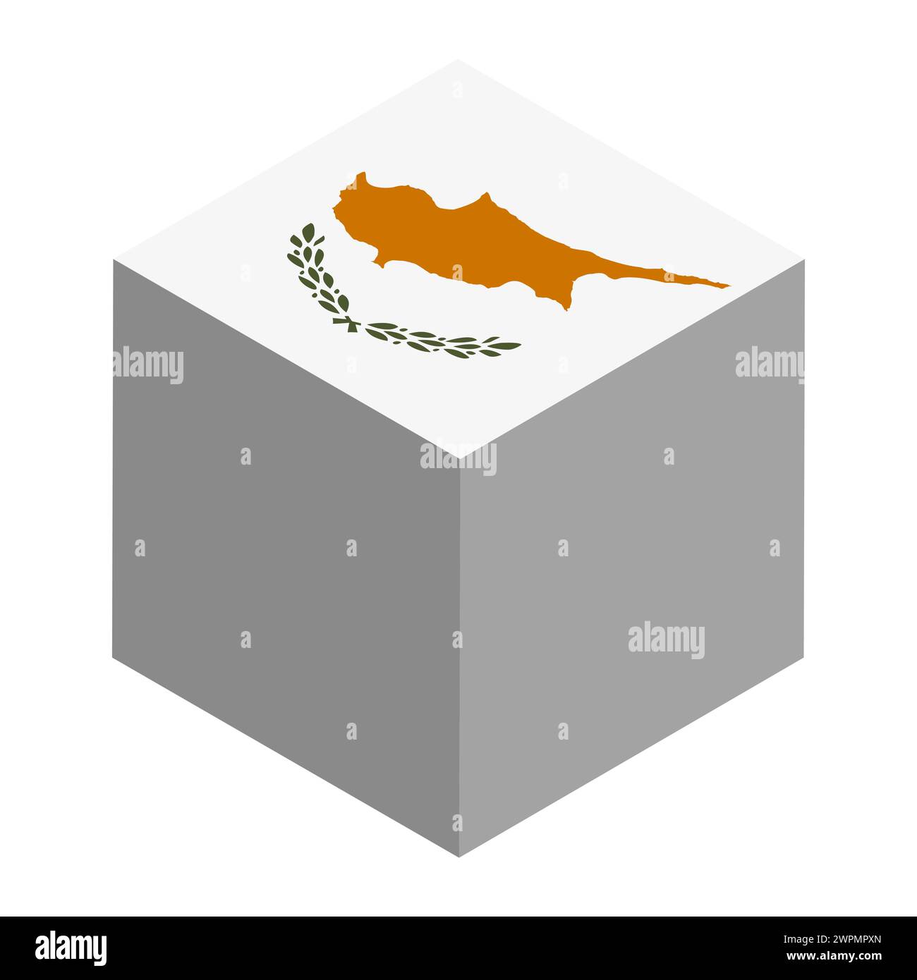 Cyprus flag - isometric 3D cube isolated on white background. Vector object Stock Vector Image ...