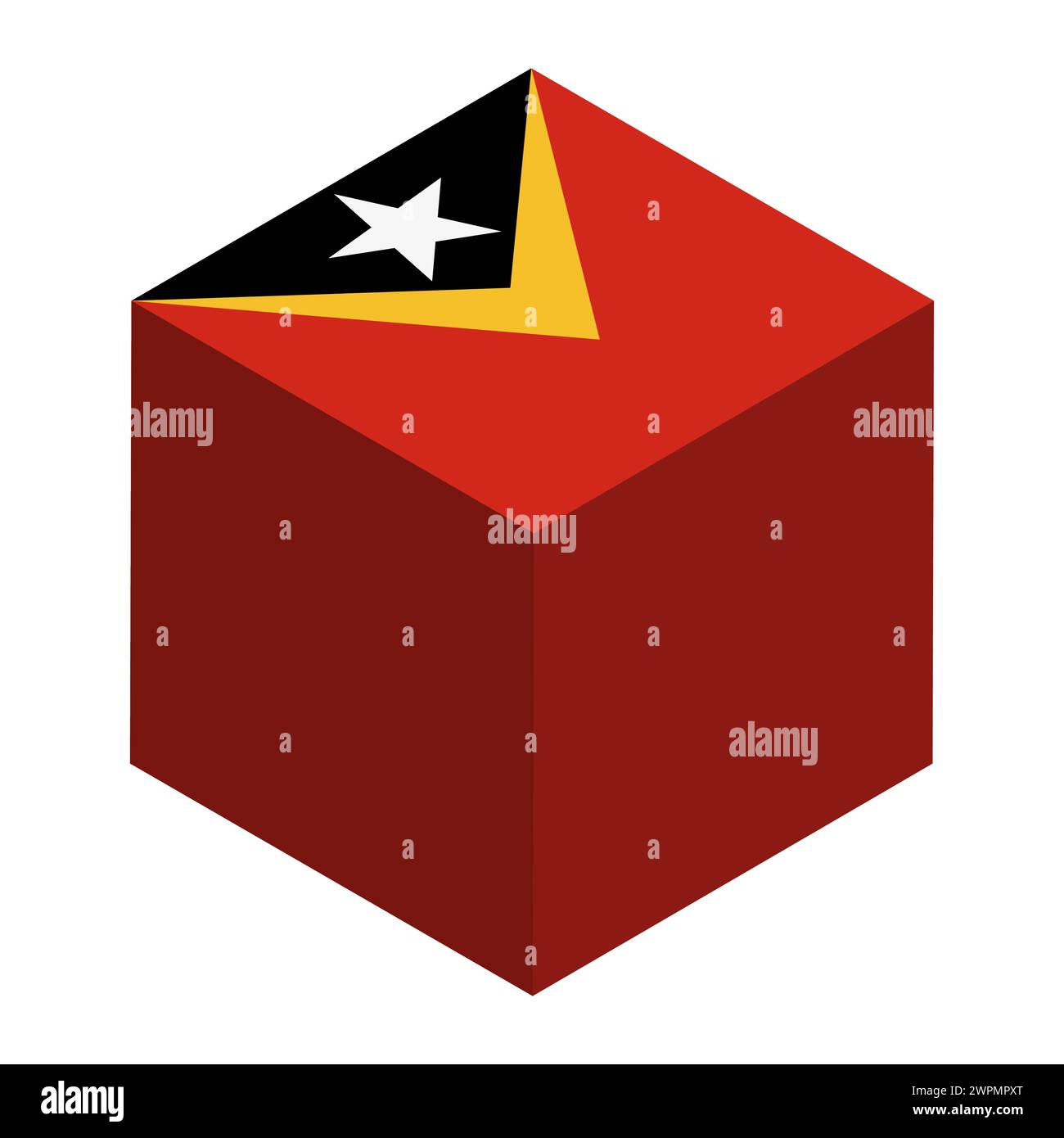East Timor flag - isometric 3D cube isolated on white background. Vector object Stock Vector ...