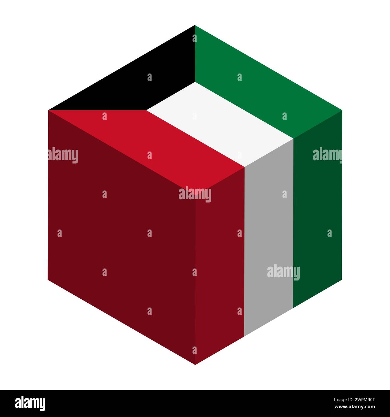 Kuwait flag - isometric 3D cube isolated on white background. Vector object Stock Vector Image ...