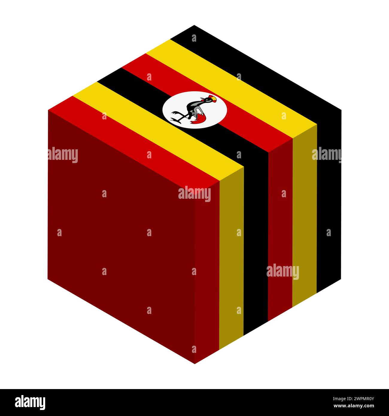 Uganda flag - isometric 3D cube isolated on white background. Vector object Stock Vector Image ...