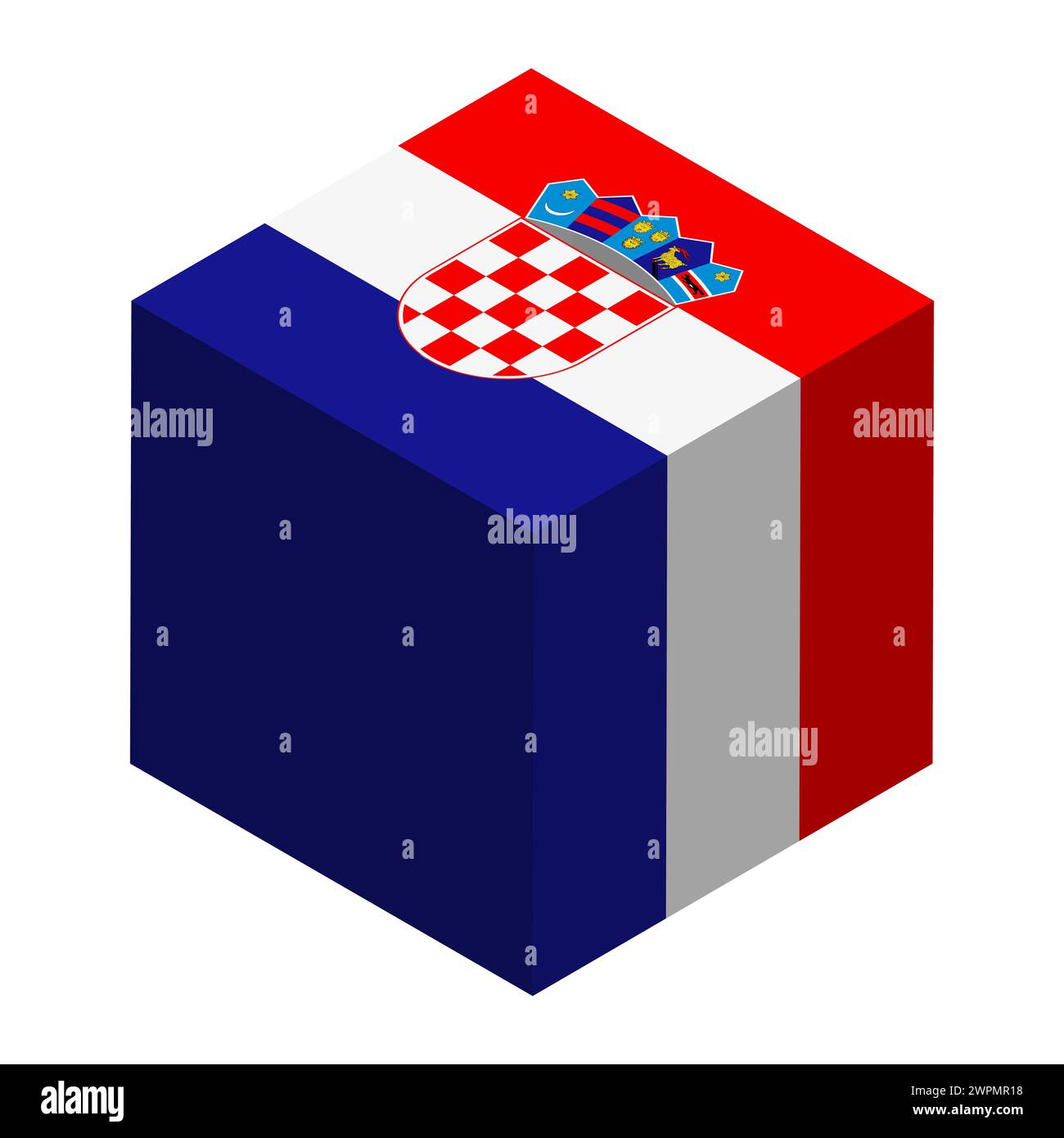 Croatia flag - isometric 3D cube isolated on white background. Vector object Stock Vector Image ...