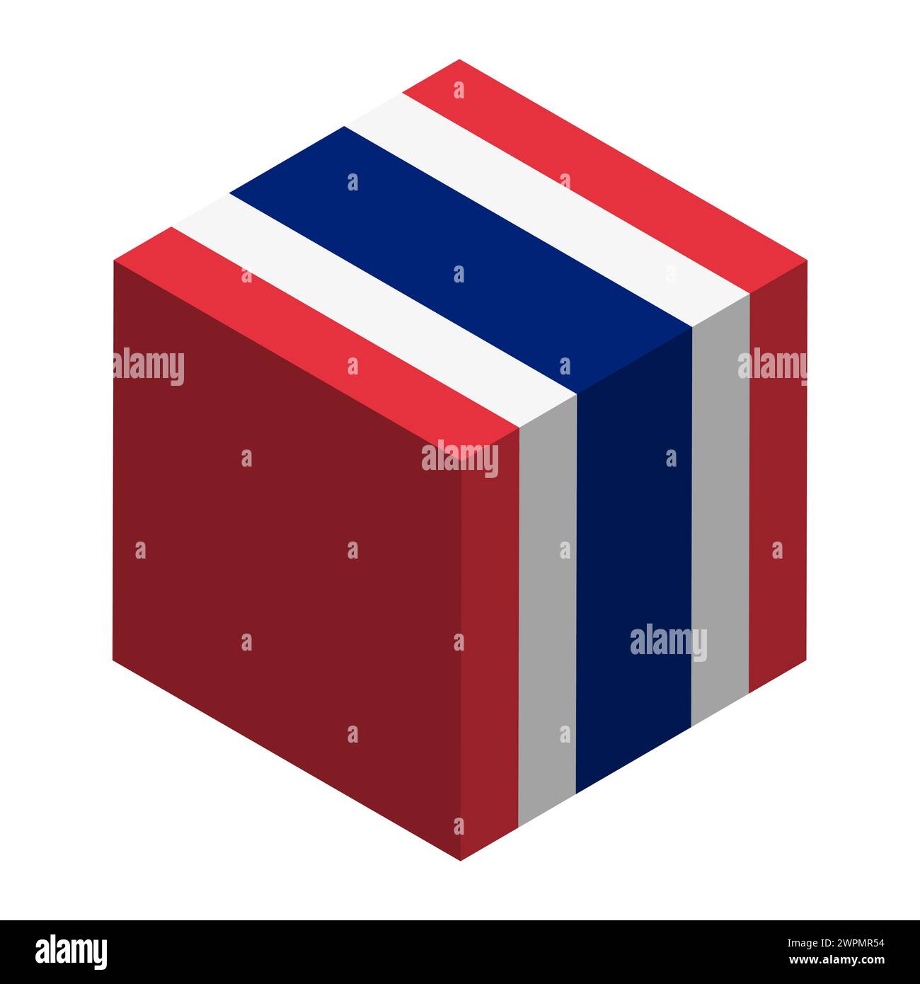 Thailand flag - isometric 3D cube isolated on white background. Vector object Stock Vector Image ...