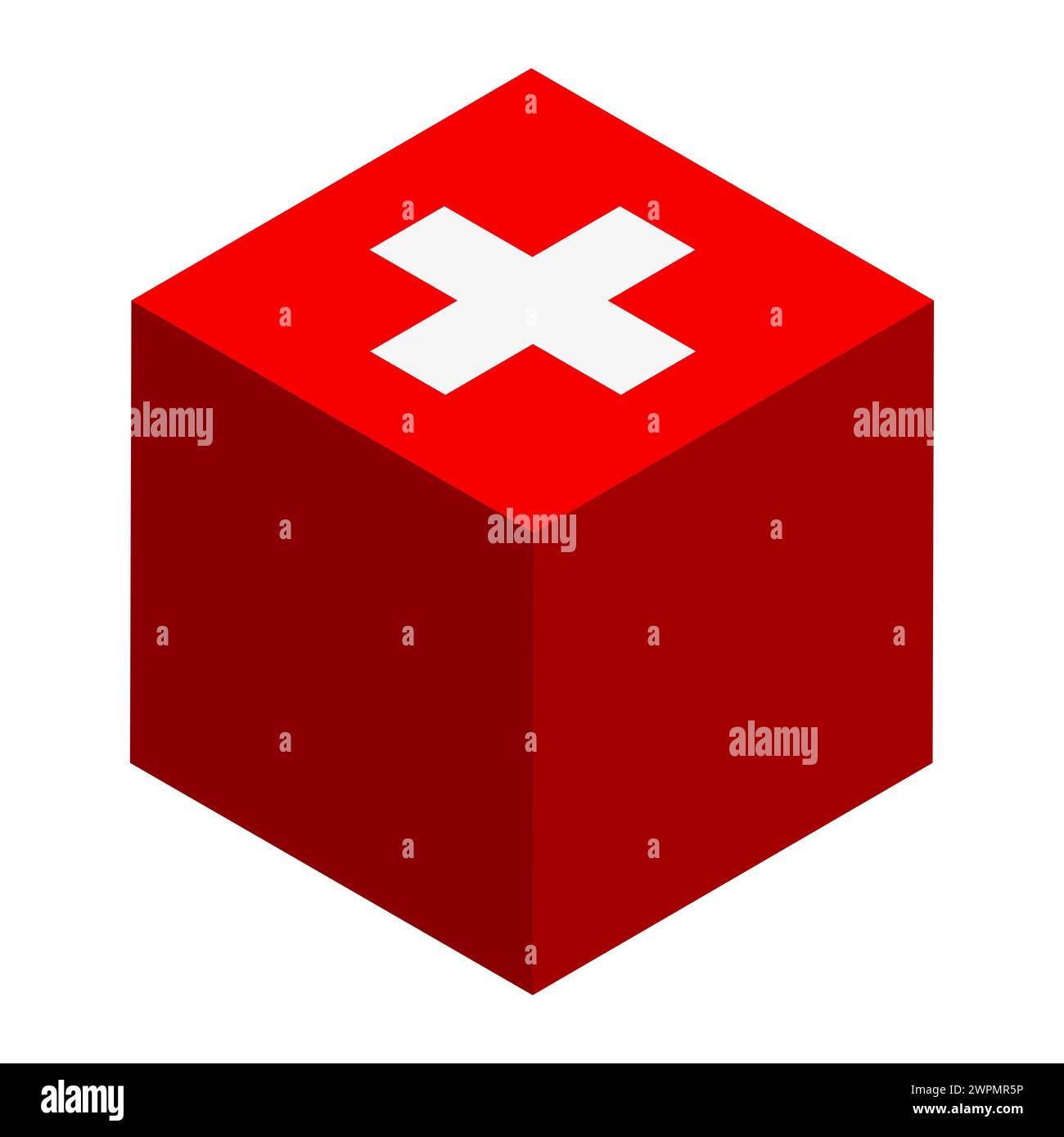 Switzerland flag - isometric 3D cube isolated on white background ...