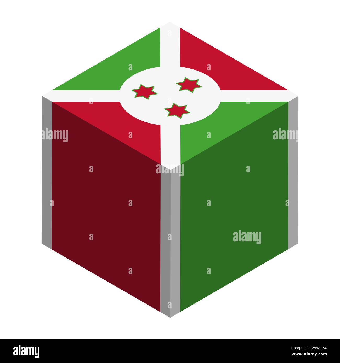 Burundi flag - isometric 3D cube isolated on white background. Vector object Stock Vector Image ...